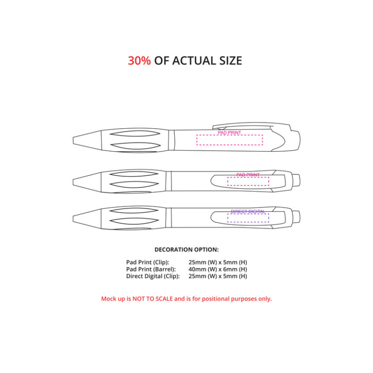 Clear Coloured Clip Pens